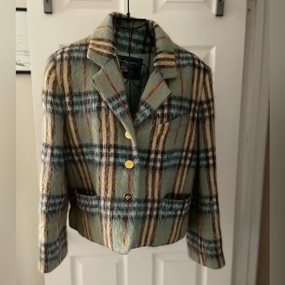 Burberry | Jackets & Coats | Vintage Burberry Multicolor Plaid Wool ...